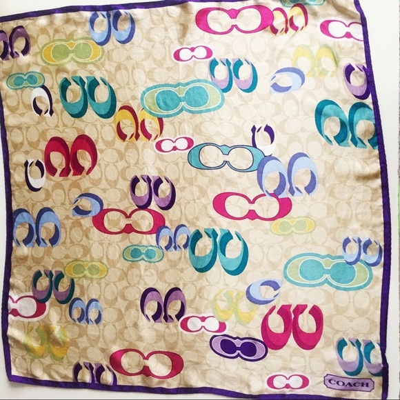 Coach | Accessories | Vintage Coach Signature Silk Scarf | Poshmark